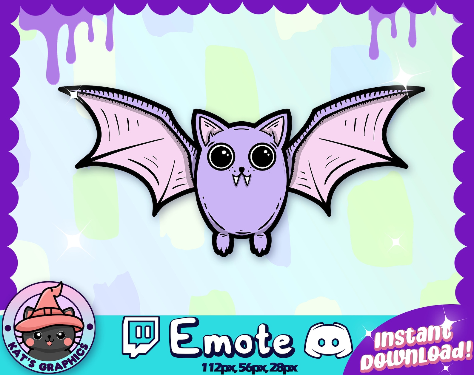 CUTE BAT Twitch Discord Emote Channel Points Streamer | Etsy UK