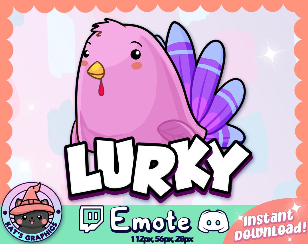 PINK LURKY TURKEY Twitch + Discord Lurk Emote | Channel Points ...