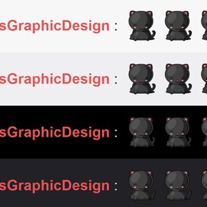 BLACK Kawaii CAT Twitch Discord EMOTE Channel Points Streamer Emoji ...