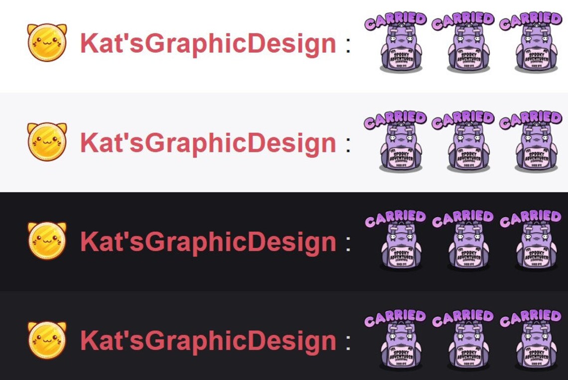 CARRIED Spooky Backpack Twitch Discord Emotes Channel - Etsy