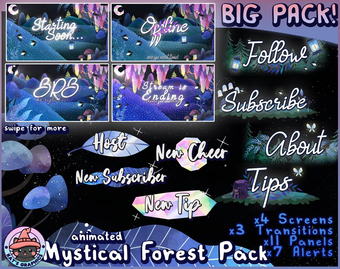 ANIMATED MYSTICAL FOREST Twitch Streamer Mega Pack - Etsy