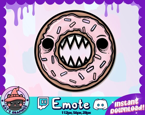 EVIL DONUT Twitch Discord EMOTE Channel Points Streamer - Etsy