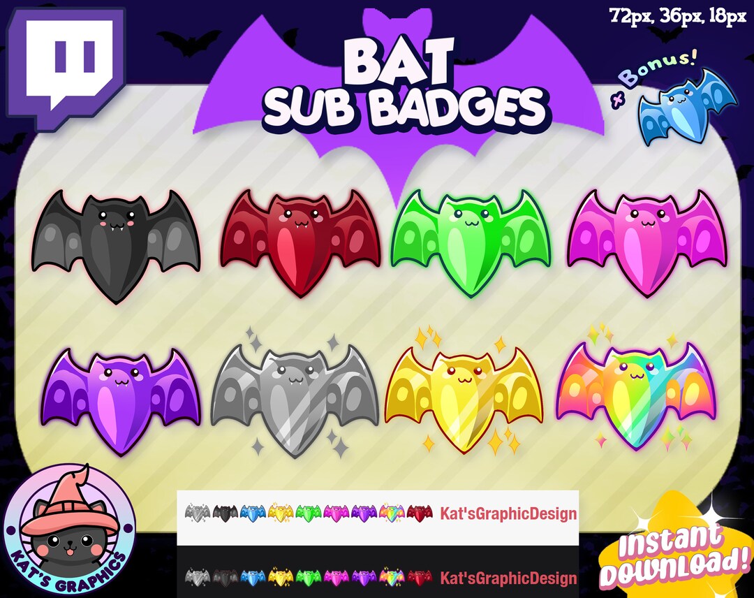 BAT HALLOWEEN Jelly Twitch Sub Badges | Subscriber Badges | Bit Badges ...