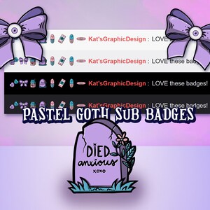 Pastel Goth V2 Twitch Sub Badges | Subscriber Badges | Bit Badges ...
