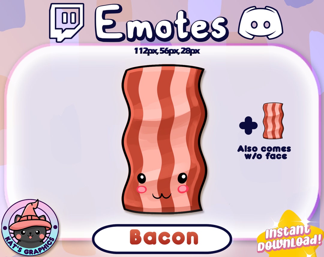 KAWAII BACON Twitch Emotes | Channel Points | Streamer Emote | DISCORD ...