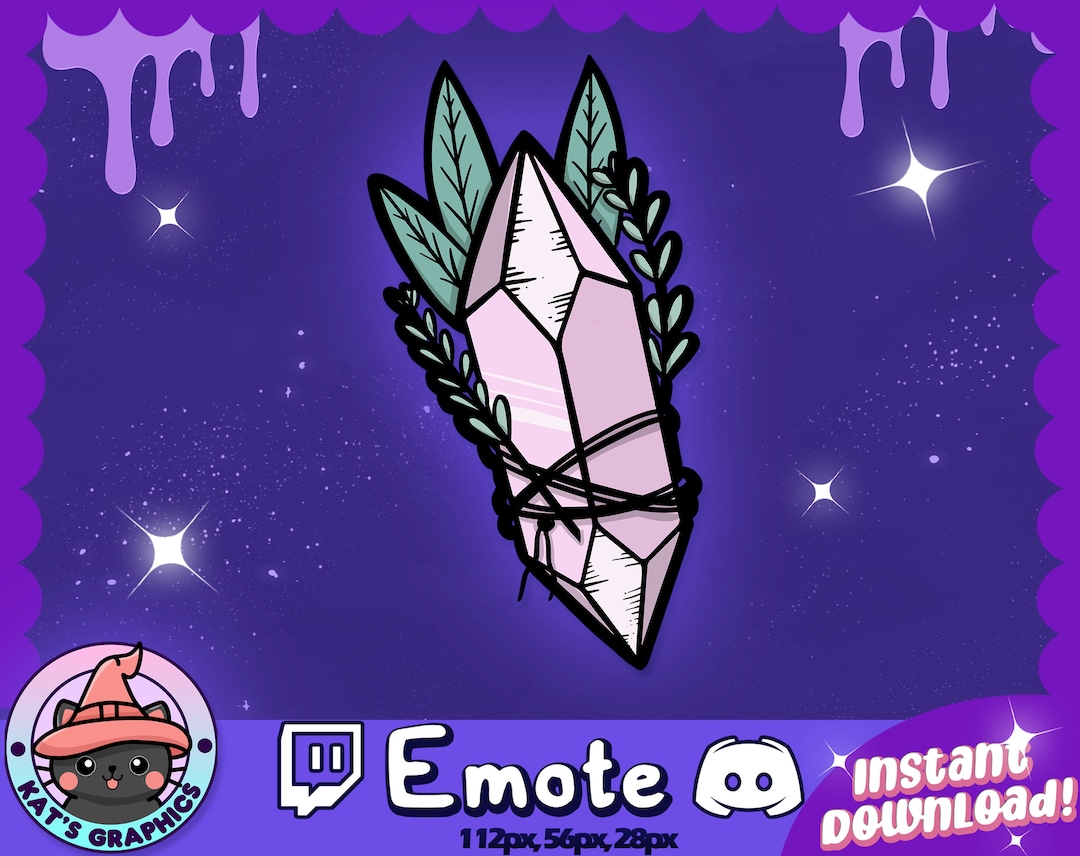 Purple Gem With Vines EMOTE | Channel Points | Streamer | Emoji, Cute ...