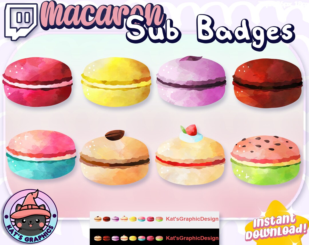 Macaron Twitch Sub Badges | Subscriber Badges | Bit Badges | UNIQUE ...
