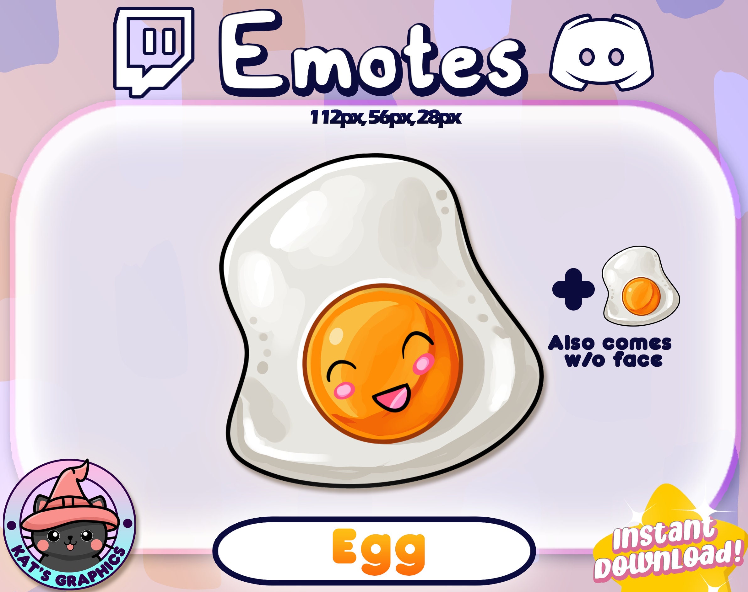 KAWAII EGG Twitch Emotes Channel Points Streamer Emote | Etsy