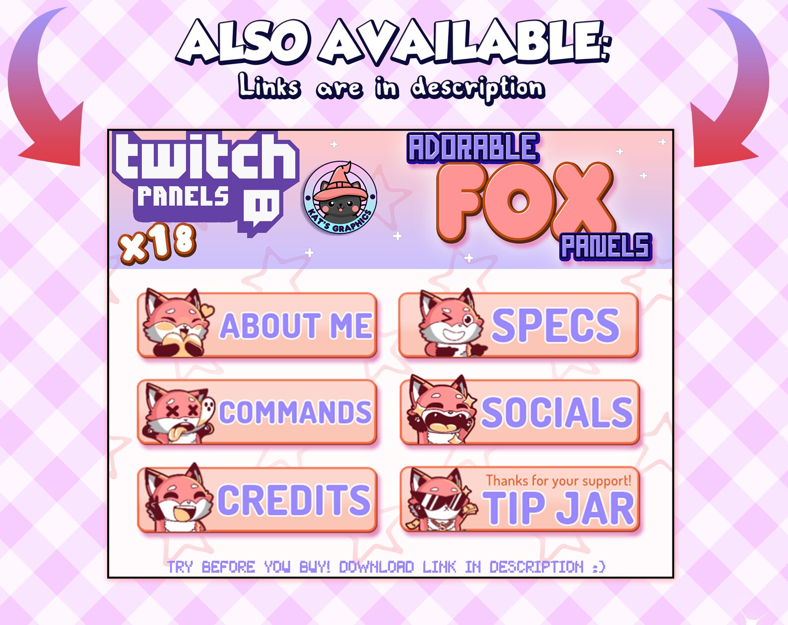 KAWAII FOX 2 Twitch and Discord Streamer Emotes Channel - Etsy