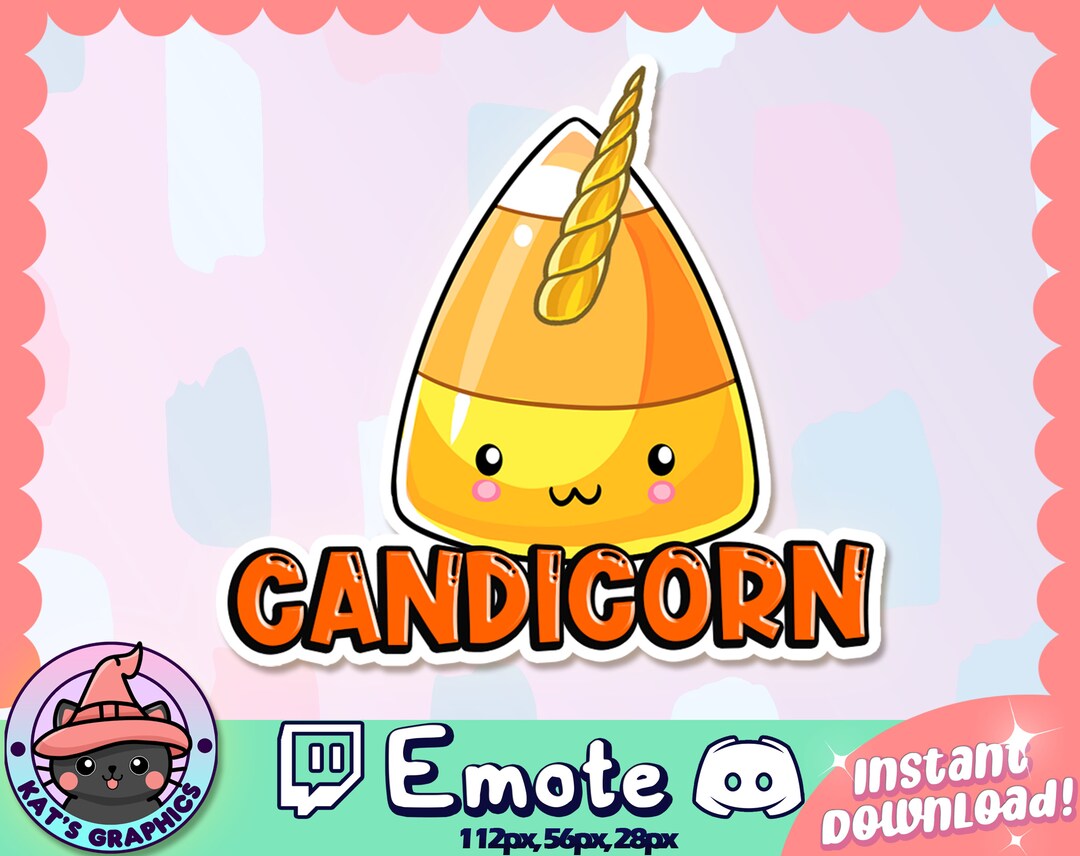 Kawaii Candicorn Unicorn CANDY CORN Twitch + Discord Emote | Channel ...