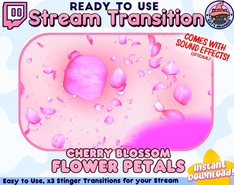 Cherry Blossom Flower Petals Wipe Twitch STRINGER TRANSITIONS Stream ...