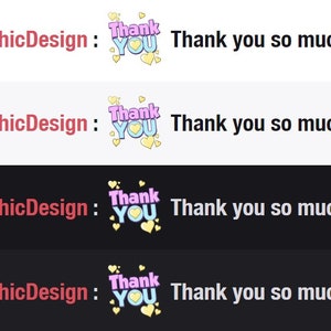 Thank You! TEXT Twitch + Discord Emote | Channel Points | Streamer ...