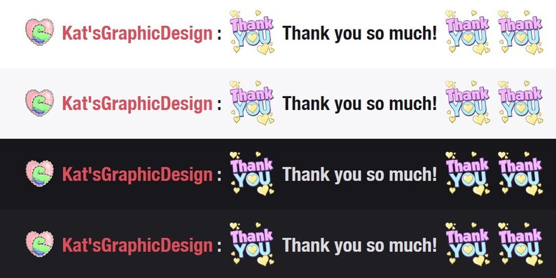 Thank You! TEXT Twitch + Discord Emote | Channel Points | Streamer ...