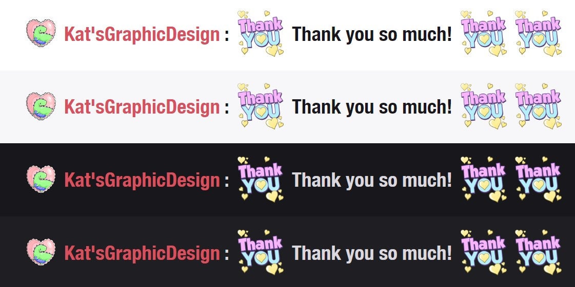 Thank You! TEXT Twitch + Discord Emote | Channel Points | Streamer ...