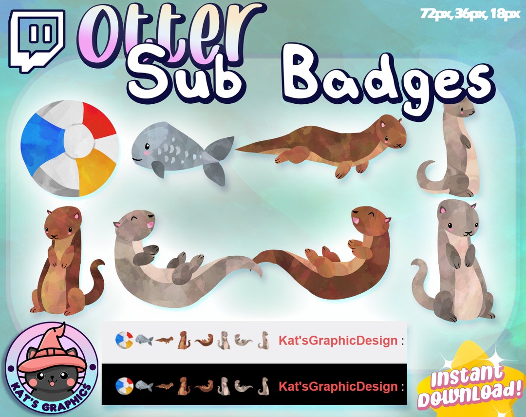 OTTER Twitch Sub Badges | Subscriber Badges | Bit Badges | UNIQUE ...