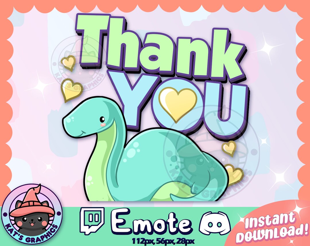Thank You DINO HEART Twitch + Discord Emote | Channel Points | Streamer ...