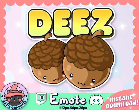Acorn DEEZ NUTS Meme Twitch Discord Emotes Channel Points - Etsy India