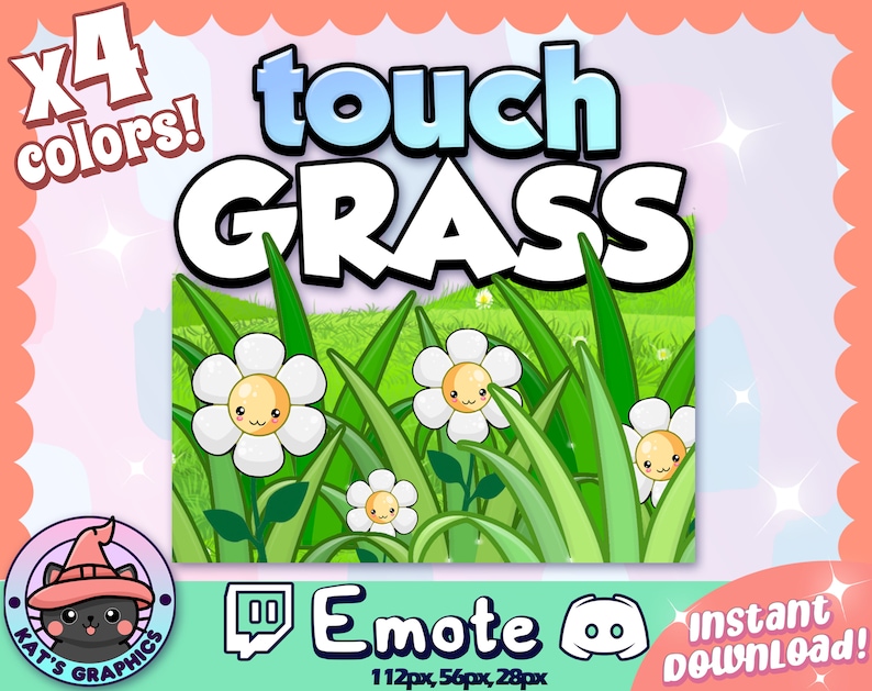 X4 TOUCH GRASS Twitch + Discord Emote | Channel Points | Streamer ...