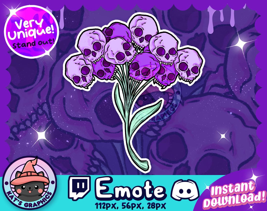 Spooky SKULL Roses Twitch + Discord EMOTE | Channel Points | Youtube ...