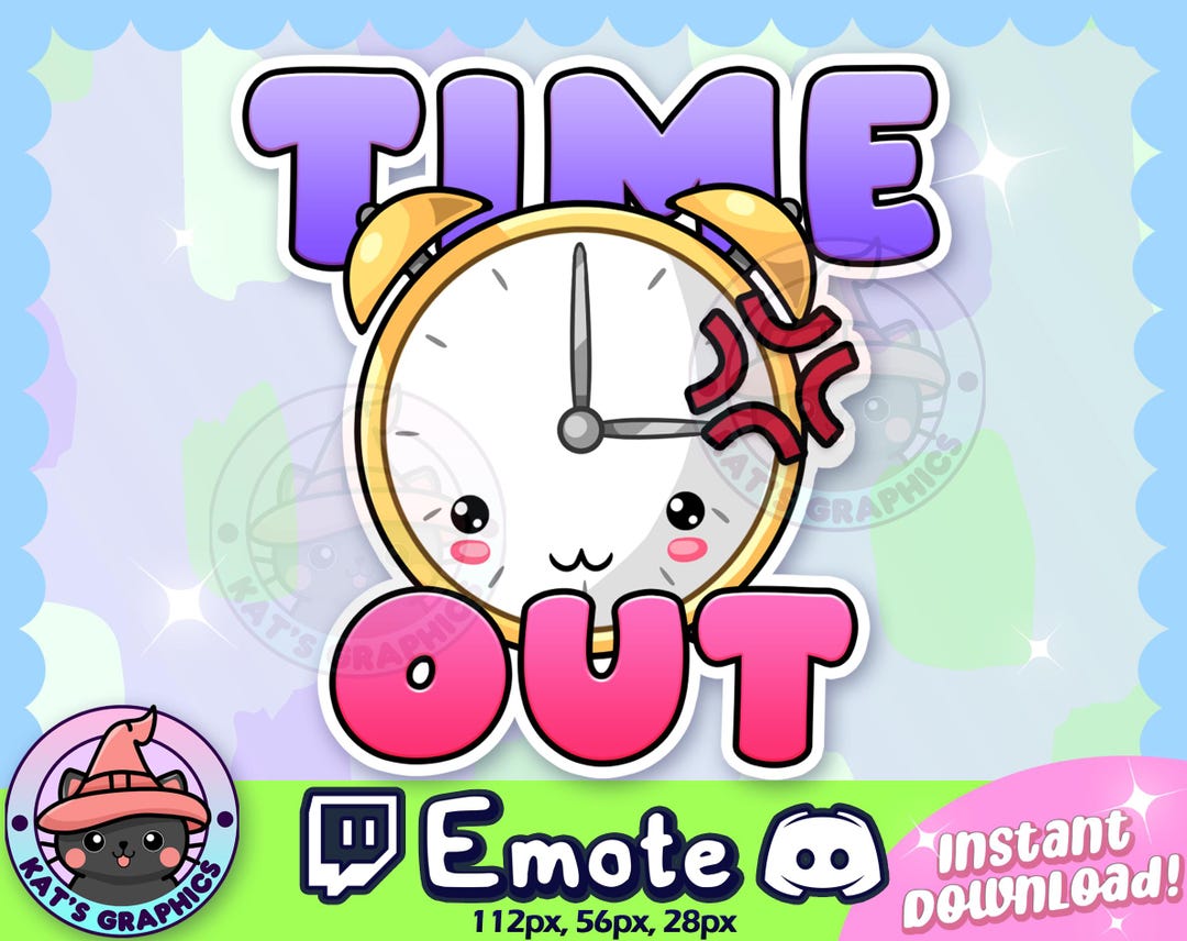 TIME OUT Funny Clock Twitch + Discord Emote | Channel Point, Bit ...