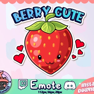 Strawberry BERRY CUTE Twitch + Discord Emote | Channel Points ...