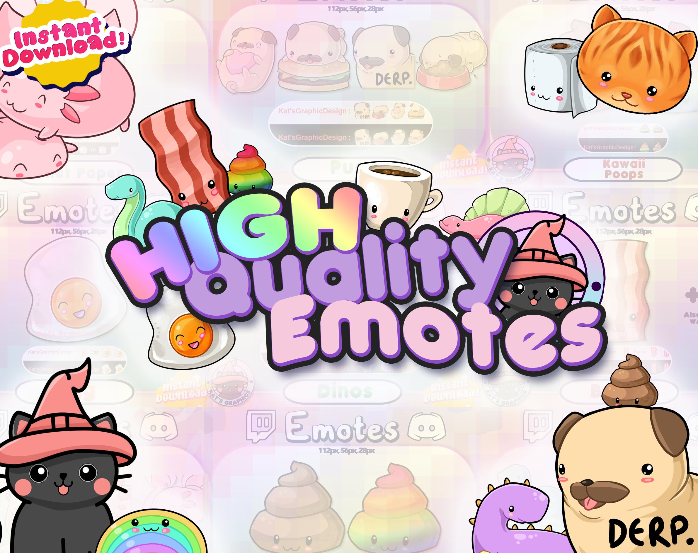 KAWAII STRAWBERRY Desserts Twitch Emotes | Channel Points | Streamer ...