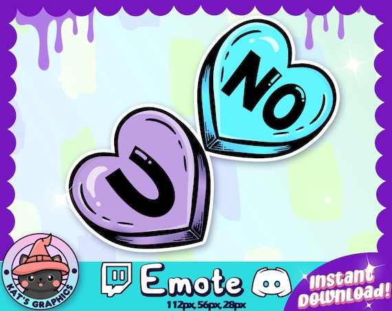 NO U Sweet Hearts Candy Emote Twitch & Discord Channel - Etsy UK