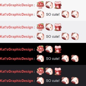 KAWAII STRAWBERRY Desserts Twitch Emotes | Channel Points | Streamer ...