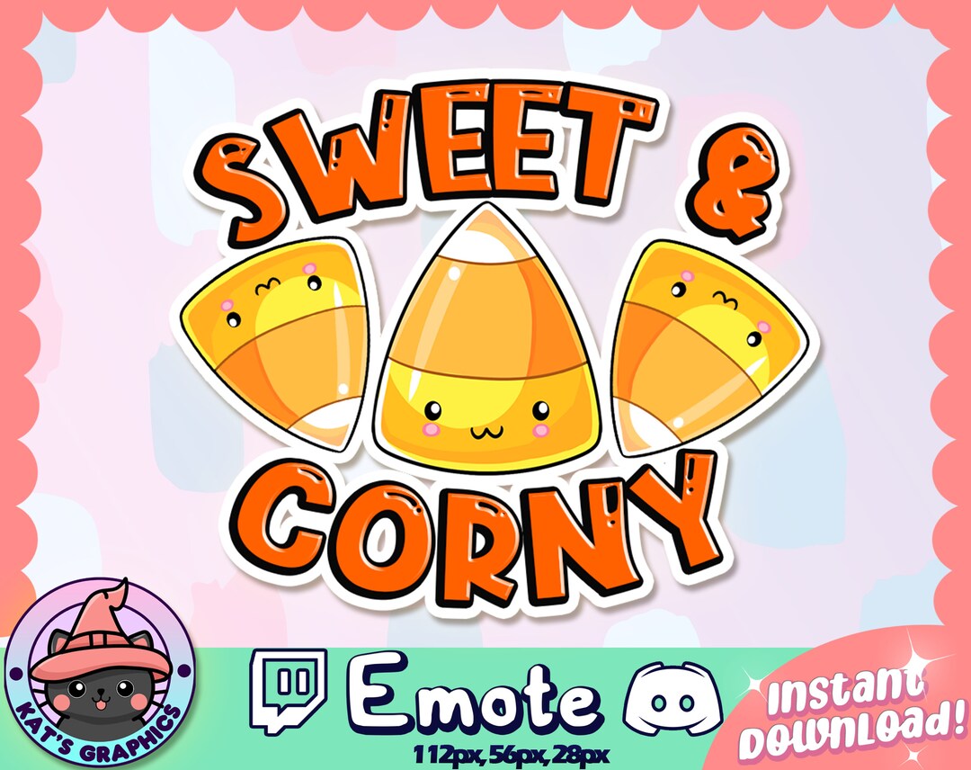 Kawaii Sweet & Corny CANDY CORN Twitch + Discord Emote | Channel Points ...