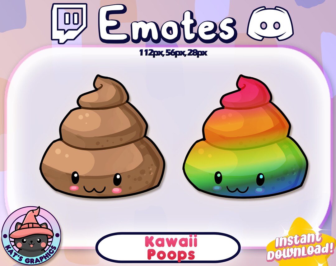 KAWAII POOPS Twitch Emotes | Channel Points | Streamer Emote | DISCORD ...