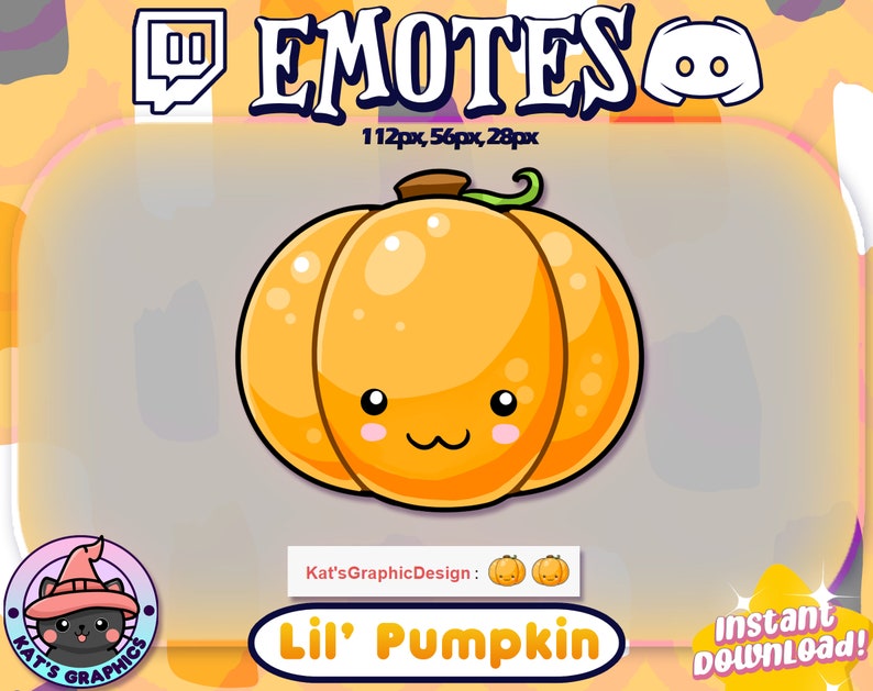 Lil' Pumpkin Twitch Emote Channel Points Streamer - Etsy