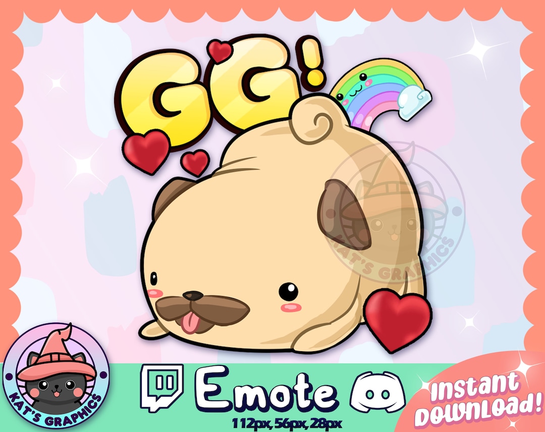 GG Farting Pug Twitch + Discord Emote | Channel Points | Streamer ...