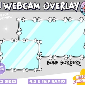 Twitch Webcam BONE Border Overlay | Streamer, Stream, Graphics, Bones ...