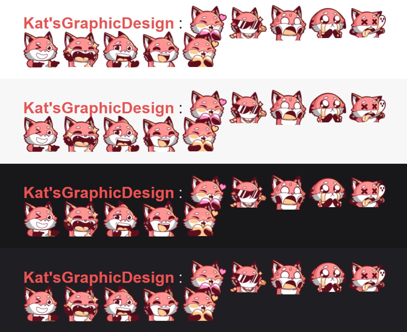 KAWAII FOX Big Pack Twitch and Discord Streamer Emotes | Channel Points ...