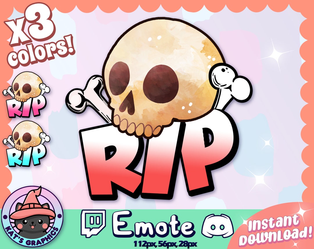 SKULL RIP Twitch & Discord Emote | Channel Points | Streamer Emote ...