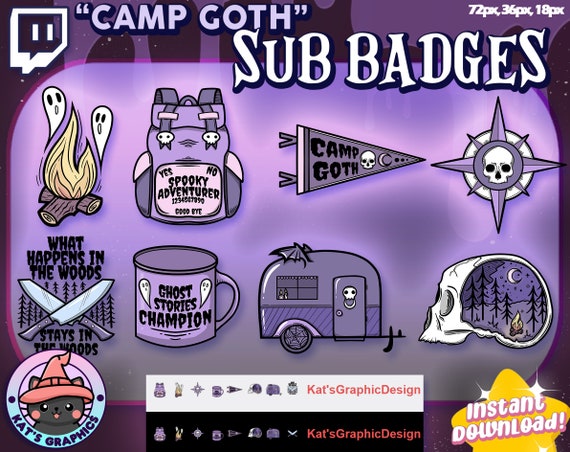 Digital Art & Collectibles purple skull sub badge. Twitch badges etna ...