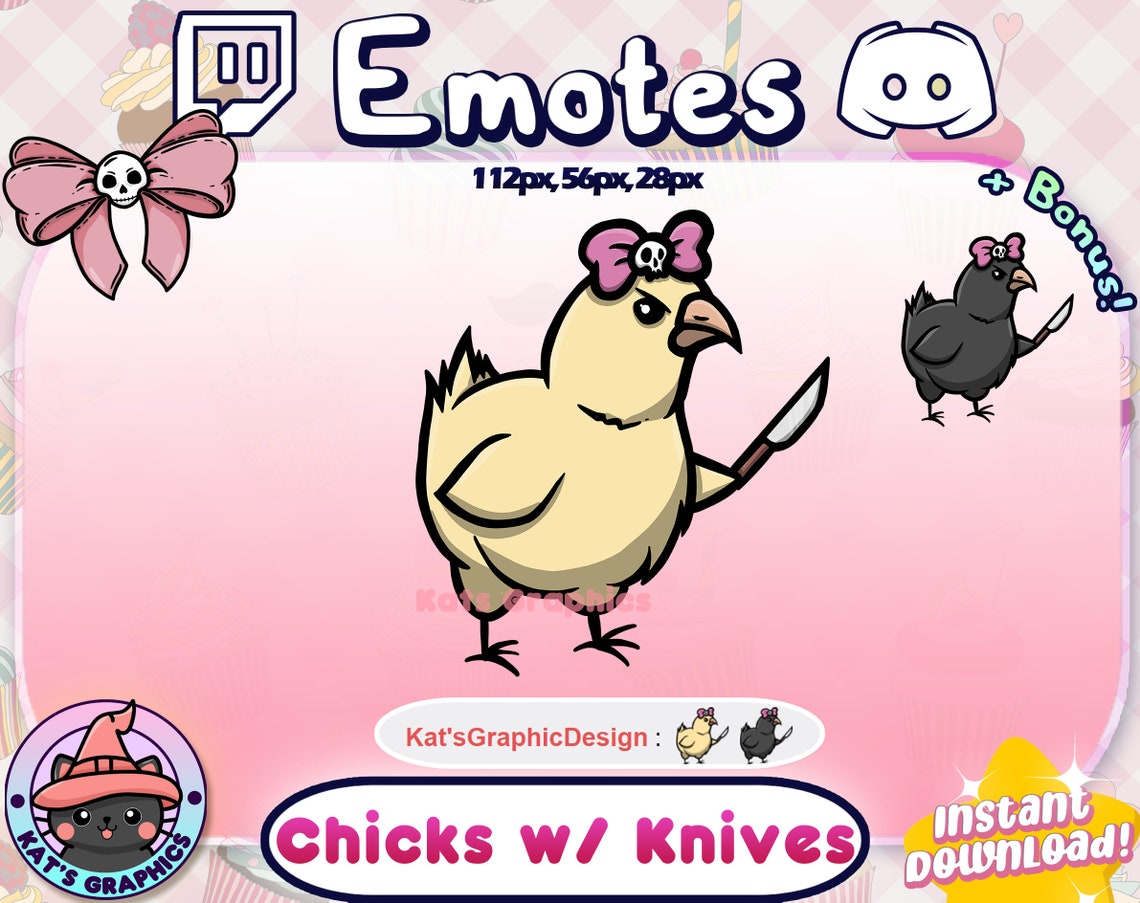 CHICKS WITH KNIVES Twitch Emote | Channel Points | Streamer Emote ...