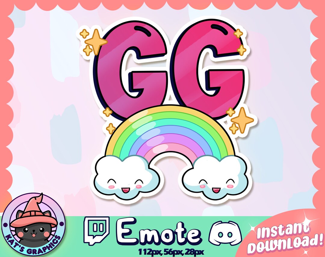 Kawaii RAINBOW GG Great Job Twitch + Discord Emote | Channel Points ...