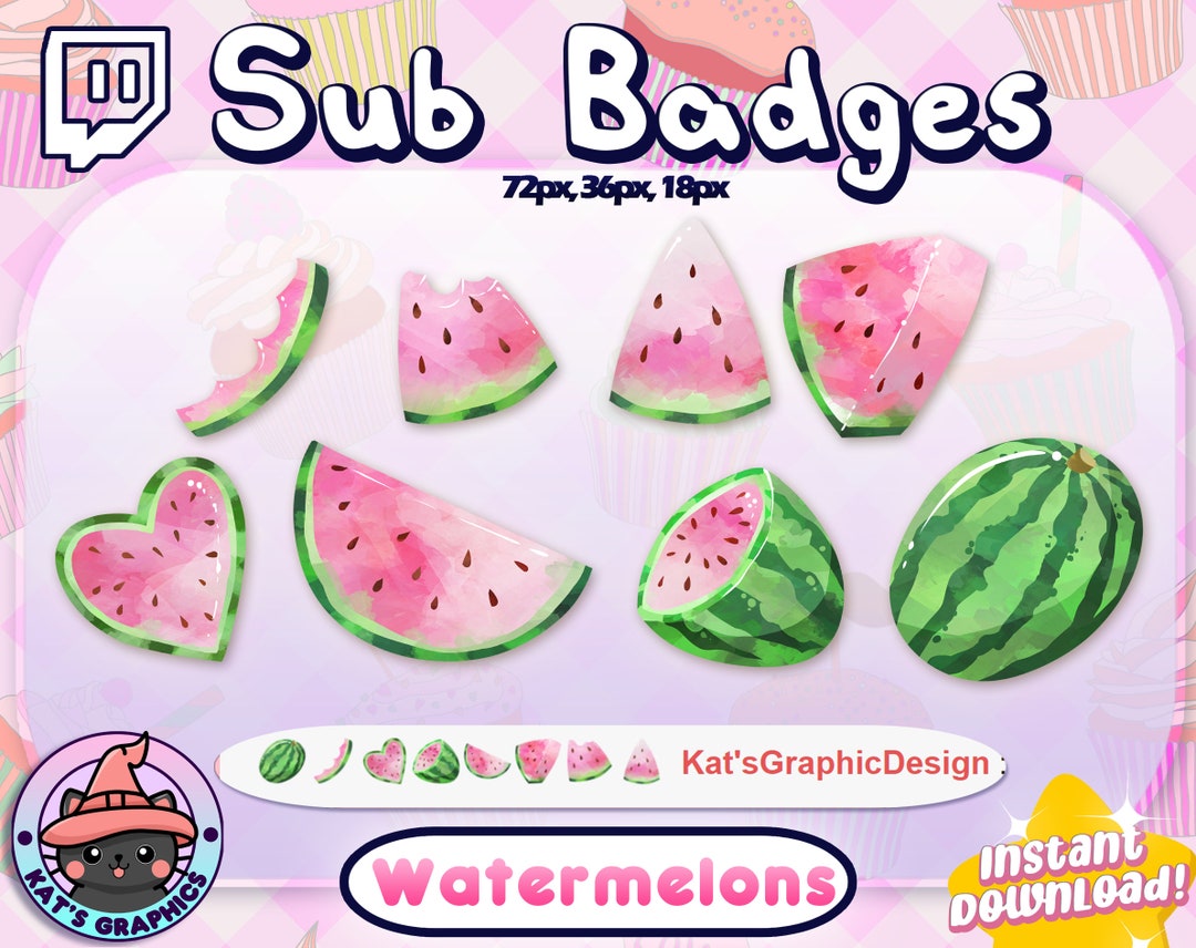 Watermelon Evolution Twitch Sub Badges | Subscriber Badges | Bit Badges ...