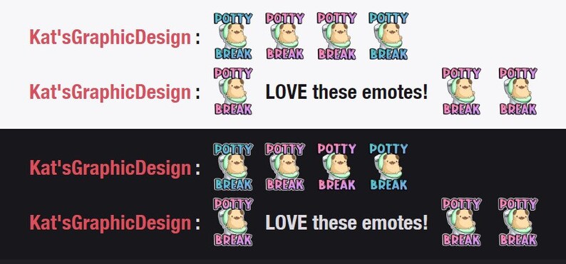 Kawaii Potty Break PUG TOILET FUNNY Twitch + Discord Emote | Channel ...
