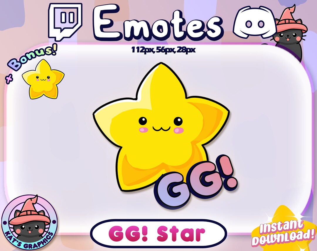 GG Bon travail Emote Twitch étoile d'or Points de chaîne Émote de ...