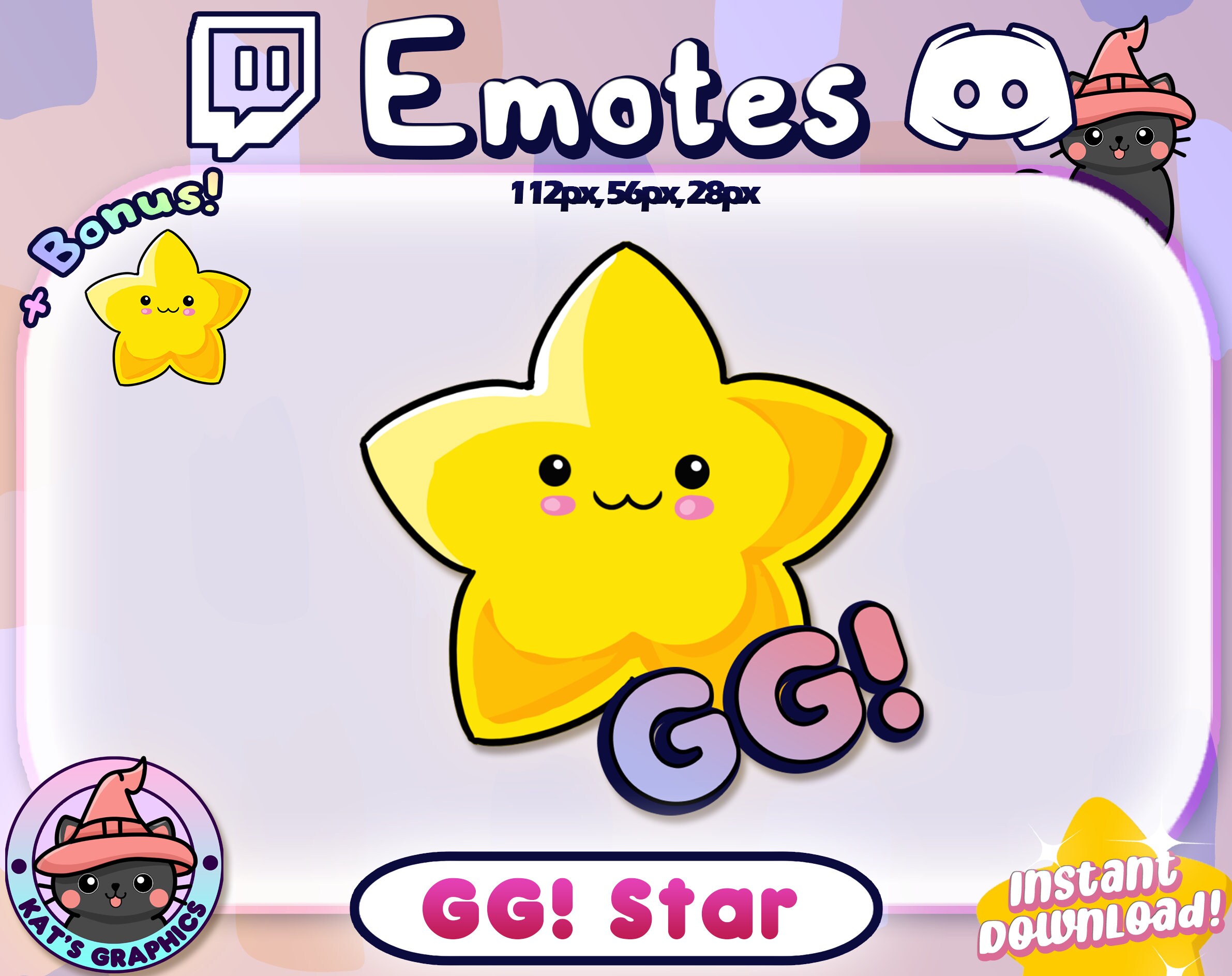 GG Great Job Gold Star Twitch Emote Channel Points - Etsy Canada
