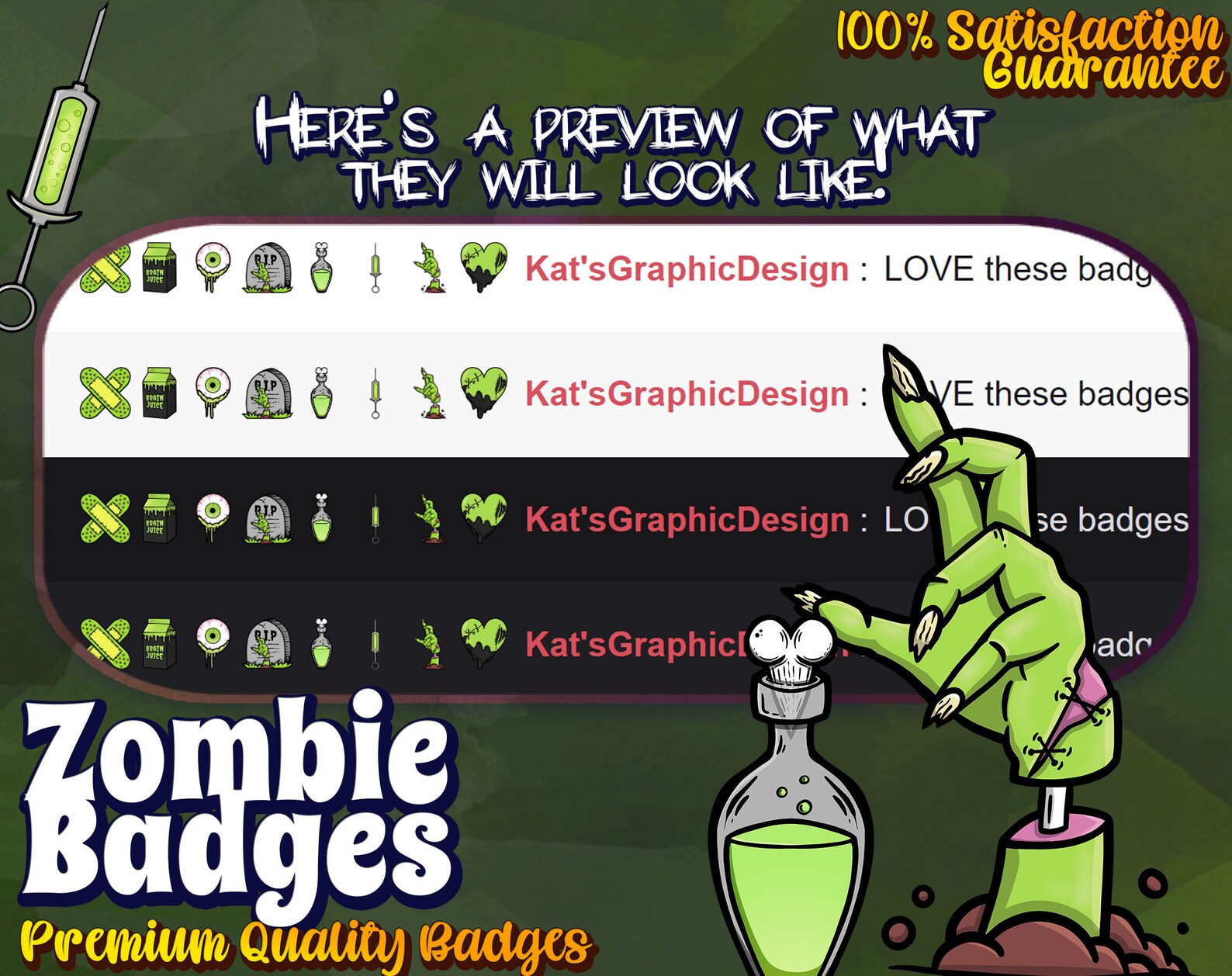 ZOMBIE Twitch Sub Badges | Subscriber Badges | Bit Badges | Streamer ...