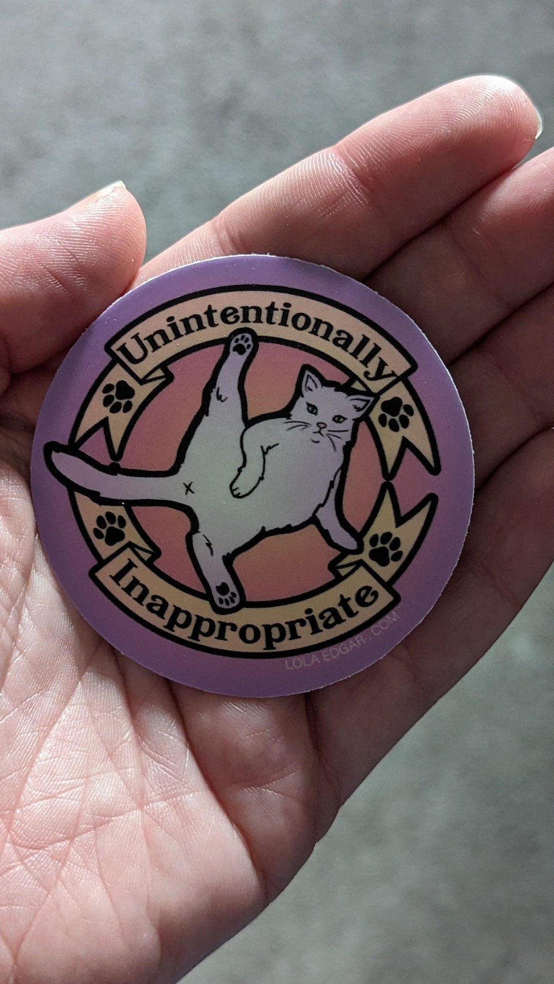 Unintentionally Inappropriate Cat 2.5" Vinyl Sticker - Etsy