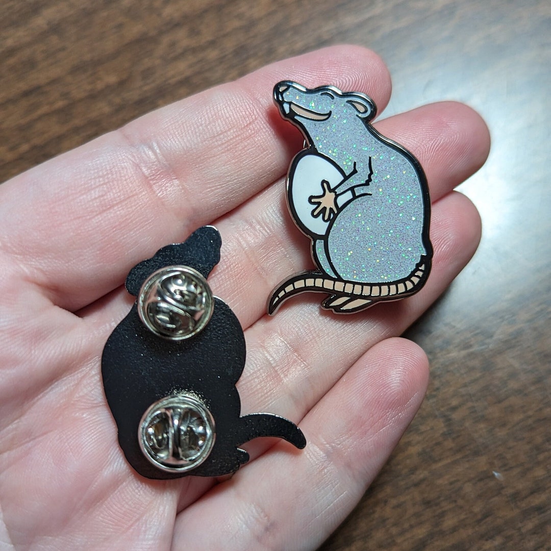 LAPEL PIN Glitter Twilight Rattie With Egg - Etsy