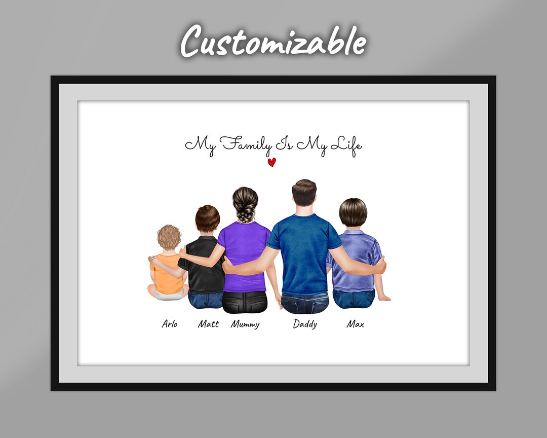 Personalized Family Portrait | Family Gift | Custom Family Portrait ...