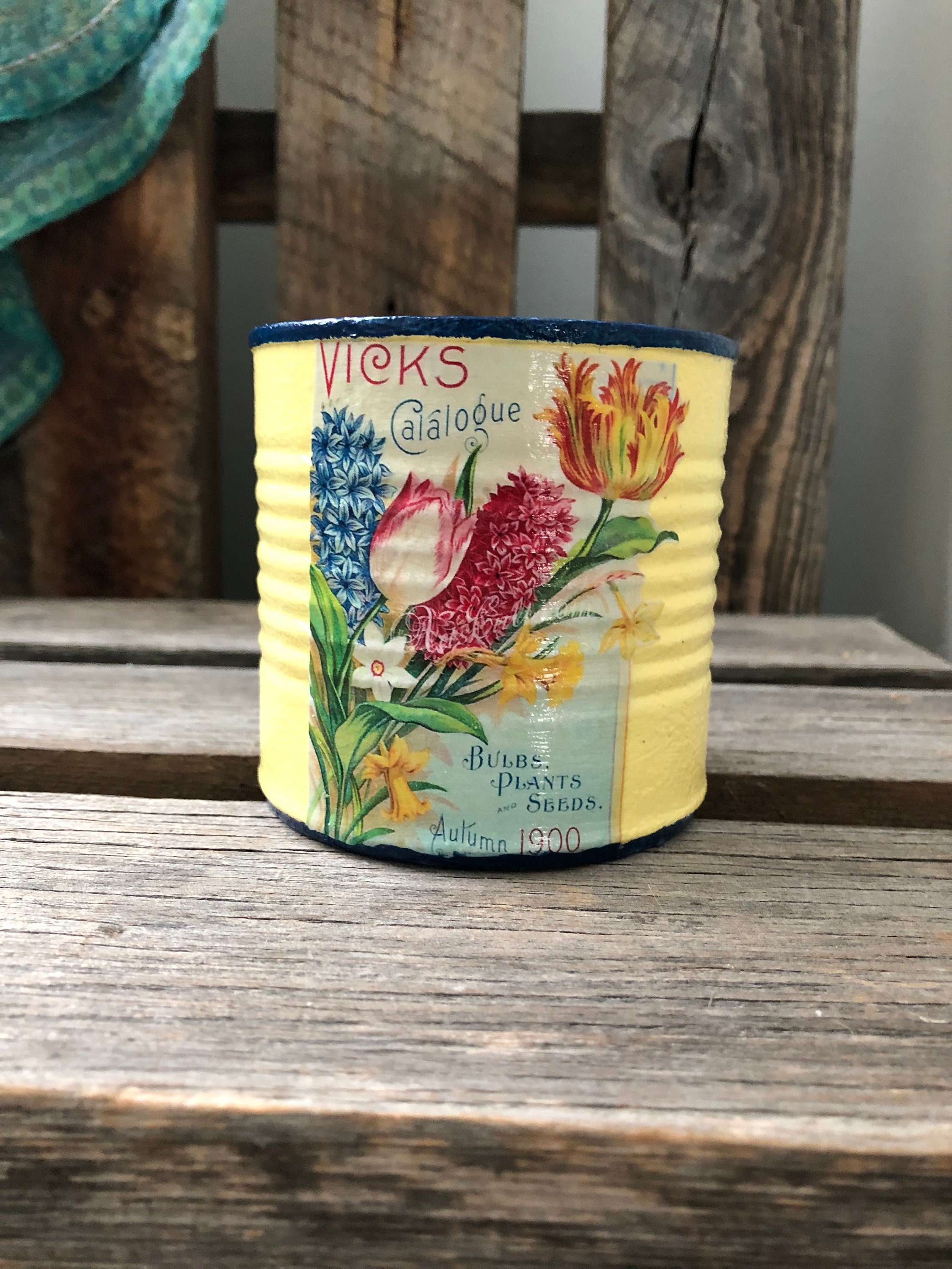Buttercream & Tulips Up-cycled Repurposed Tin Can - Etsy