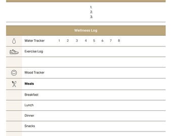 Printable Daily Wellness Log - Etsy