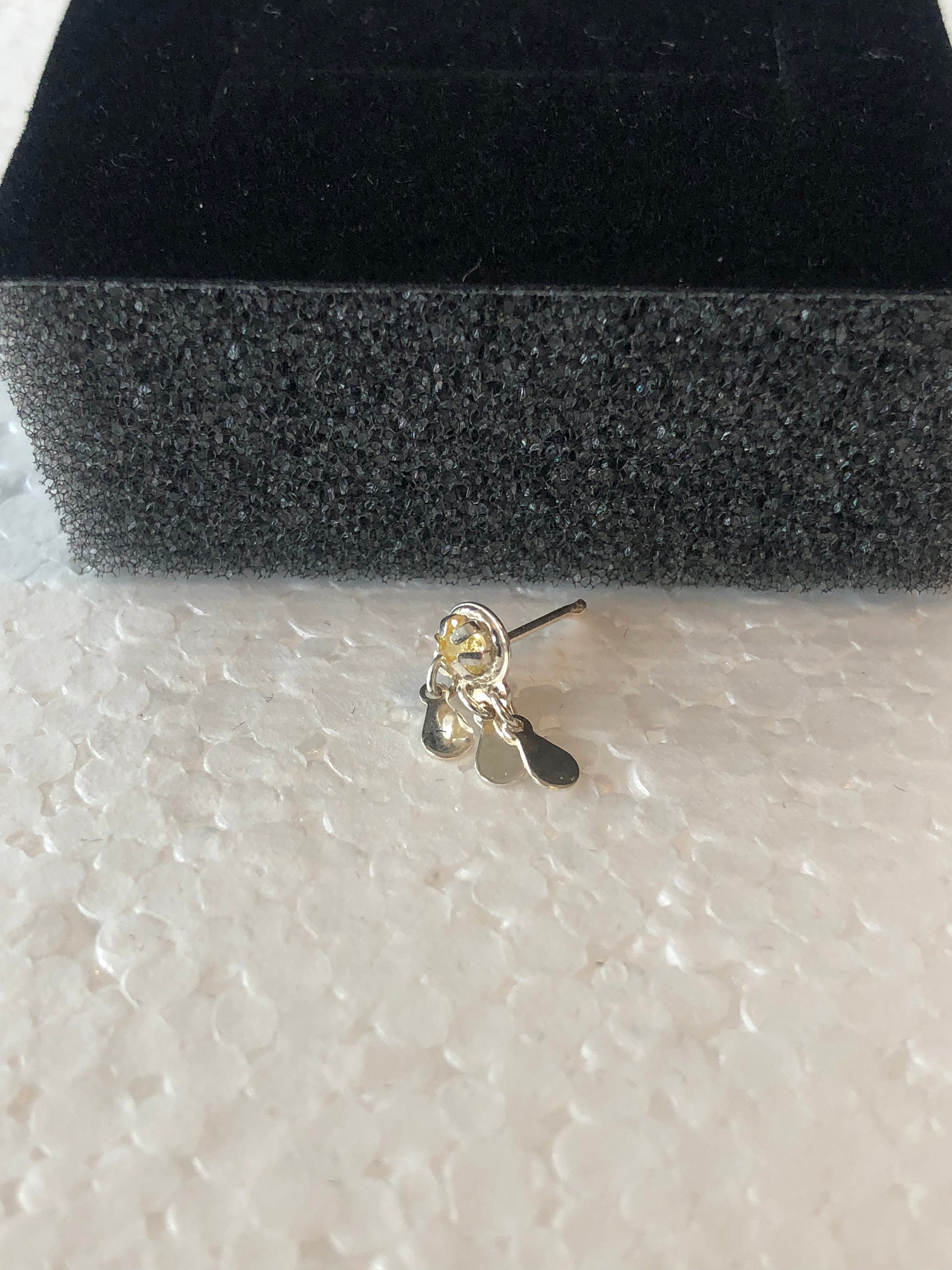 Citrine Nose Stud, Septum Jewelry, Silver Dangle Nose Stud, Anniversary ...