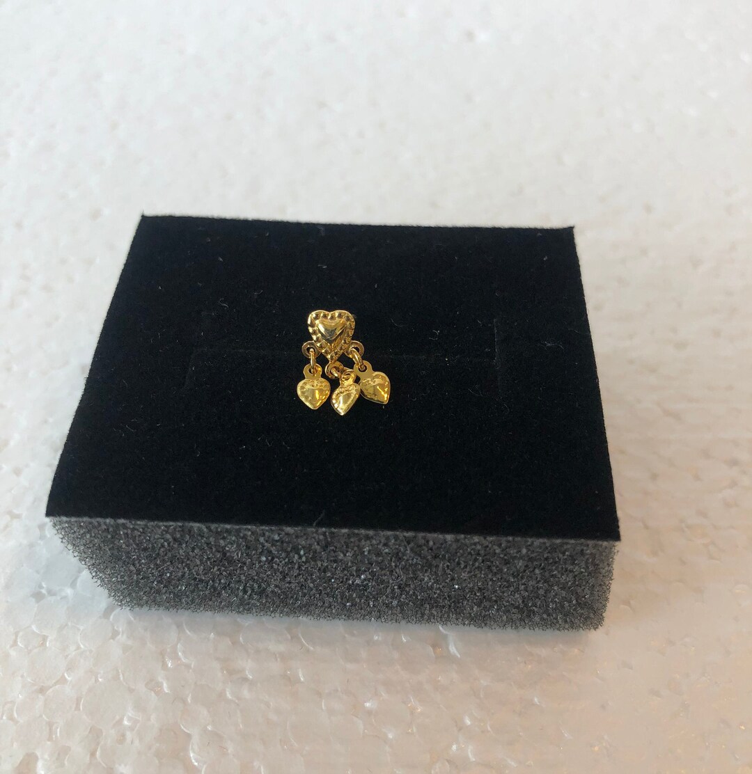 Gold Heart Shaped Nose Stud, Septum Jewelry, Gold Plated Sterling ...
